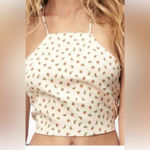 Zara | Tops | Zara Watermelon Halter Top | Poshmark